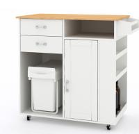 China Movable Kitchen Island On Wheels Wood / Granite / Marble Countertop for sale