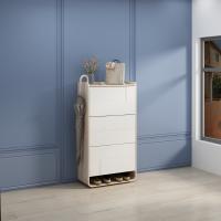 China Simple and fashionable line design, large capacity wooden color matching shoe cabinet for sale