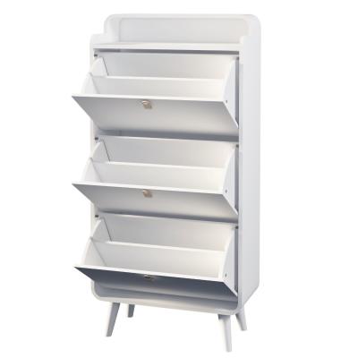 China Tri-amine flip shoe cabinet with shoe rack for sale