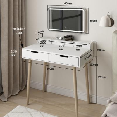 China Noble Style White LED Light Dressing Table with Mirror for sale