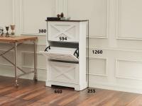 China White 3-bucket  X Panel Shoe Cabinet  for Entryway for sale