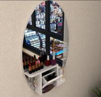 China Used In Bathrooms Toilets And Bedrooms Oval Frameless Wall-Mounted Makeup Mirror for sale