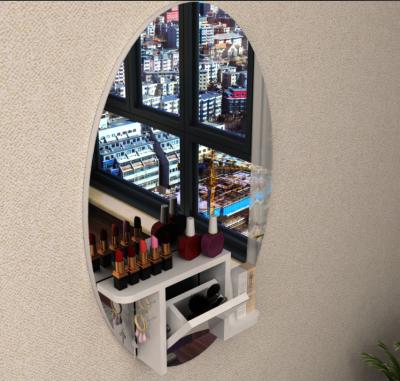 China Used In Bathrooms Toilets And Bedrooms Oval Frameless Wall-Mounted Makeup Mirror for sale