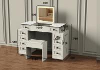China Nobel Style Wooden Makeup Dressing Tables Set With Flip-up Mirror for sale