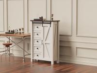 China White Multifunctional Living Room Storage Cabinet with 5 Drawers and 1 Door for sale