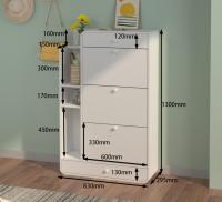 China White Wooden Multi-functional Storage Shoe Cabinet for sale