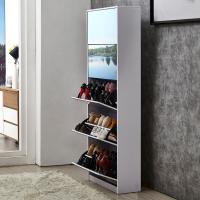 China 5-Flip drawers mirror shoe cabinet large storage shoe organizer for entryway for sale
