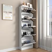 China 5-layers Flip-up drawers mirror shoe cabinet large storage shoe organizer for entryway for sale
