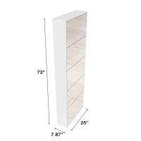 China 5-layers Flip-up drawers mirror shoe cabinet large storage shoe organizer for entryway for sale