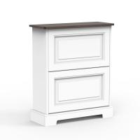 China 2 Flip-drawers Farmhouse Design Shoe cabinet with double shoe rack for sale