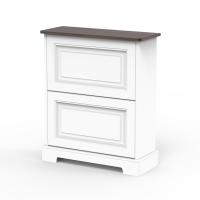 China 2 Flip-drawers Farmhouse Design Shoe cabinet with double shoe rack for sale