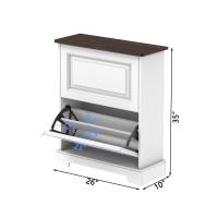 China 2 Flip-drawers Farmhouse Design Shoe cabinet with double shoe rack for sale
