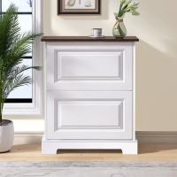 China 2 Flip-drawers Farmhouse Design Shoe cabinet with double shoe rack for sale