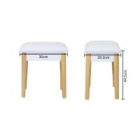 China 2.9KG Nordic Style Soft Sponge PU Top Solid Wood Stool for sale