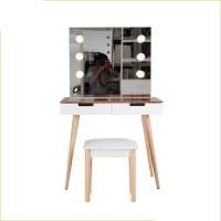 China UL Power Strip Rubberwood Foot Solid Acacia Makeup Dressing Tables for sale