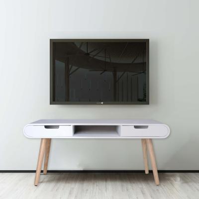 China White Two Drawers NC Painting Solid Wood Coffee Tables for sale