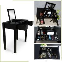 China Black Solid Wood Material Large Capacity Wooden Mirror Table For Bedroom for sale