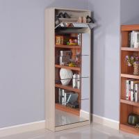 China Wooden Simple Brown Mirror Shoe Rack Cabinet For Apartment And Storage room for sale