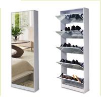China Bedroom White 25kg 29pcs Panels Mirrored Shoe Cabinet for sale
