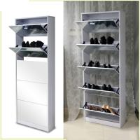China Bedroom White 25kg 29pcs Panels Mirrored Shoe Cabinet for sale