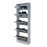 China Bedroom White 25kg 29pcs Panels Mirrored Shoe Cabinet for sale