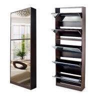 China Full Length 27pcs Panels 170cm Mirrored Shoe Cabinet for sale