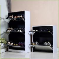 China 40 Pairs 15mm MDF Wood 185cm Mirrored Shoe Cabinet for sale