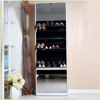 China 40 Pairs 15mm MDF Wood 185cm Mirrored Shoe Cabinet for sale