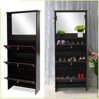 China Living Room 28KG Melamine MDF Mirrored Shoe Cabinet With Hooks for sale