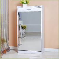 China Solid Wood 27 pairs 1.2M MDF Veneer Mirrored Shoe Cabinet for sale