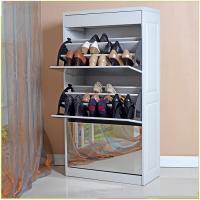 China Solid Wood 27 pairs 1.2M MDF Veneer Mirrored Shoe Cabinet for sale