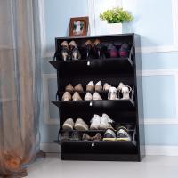 China Living Room Black 105cm Solid Wood Shoe Rack for sale