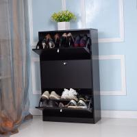 China Living Room Black 105cm Solid Wood Shoe Rack for sale