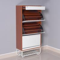 China Three Layer Reversible 25 Pairs MDF Shoe Wooden Cabinet for sale