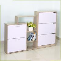 China KD package Drawable 93cm Oak Wooden Shoe Rack Cabinet for sale