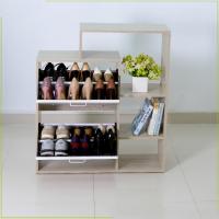 China KD package Drawable 93cm Oak Wooden Shoe Rack Cabinet for sale
