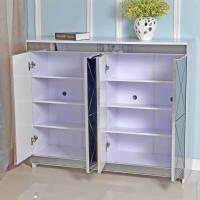 China Melamine MDF Diamond Cut 100cm Mirrored Shoe Cabinet for sale