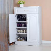 China White One Drawer 20 Pairs 1.2M Solid Wood Shoe Cabinet for sale