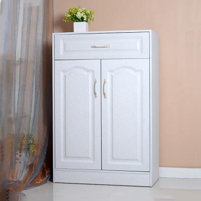 China White One Drawer 20 Pairs 1.2M Solid Wood Shoe Cabinet for sale