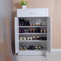 China White One Drawer 20 Pairs 1.2M Solid Wood Shoe Cabinet for sale