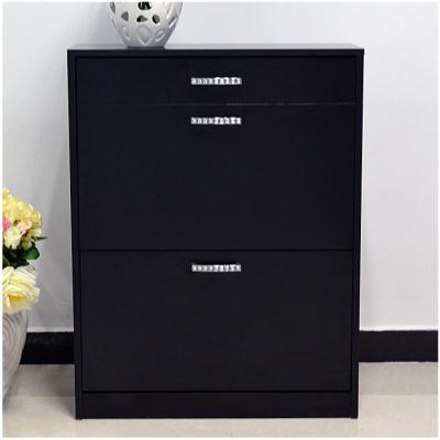 China Three Door 12KG 80cm height Wood Shoe Organizer Cabinet for sale