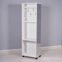 China Multipurpose Wooden Clothes Cabinet MDF Universal Wheel With Adjustable Shelves for sale