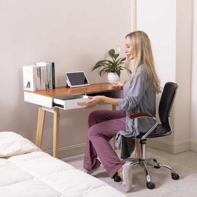 China Shipping from U.S. warehouse-KD Packing Modern White 2 Drawers Solid Wood Study Desk for sale