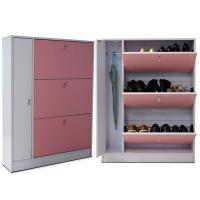 China Pink Umbrella Storage Adjustable MDF Mirrored Shoe Cabinet for sale