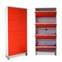 China KD Packaging 23KG Red Wooden 4 drawers Mirrored Shoe Cabinet for sale