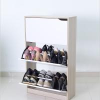 China Melamine MDF Mirrored Shoe Cabinet for sale