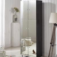 China Apartment Brown Luxury 182cm 36 pairs Mirror Shoe Rack for sale