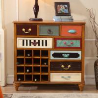 China MDF Board 108cm Height European Retro Drinks Storage Living Room Cabinet for sale