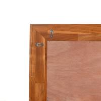 China Finger Joint Teak Wood Wall-Mounted Bevel Smart Design Glass Fancy Mirror for sale
