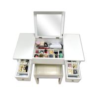 China Shipping from U.S. warehouse-Noble European Style White MDF Solid Wood Makeup Table 2 Drawers for sale
